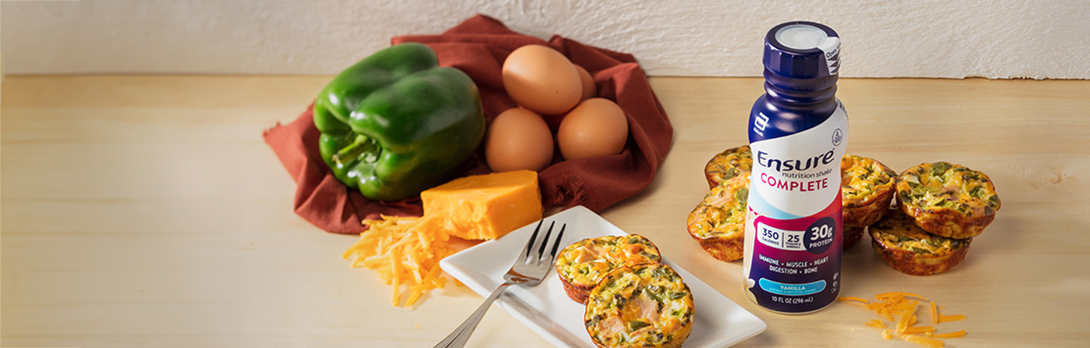 Ensure® COMPLETE Ham and Egg Breakfast Cups Recipe | Ensure®