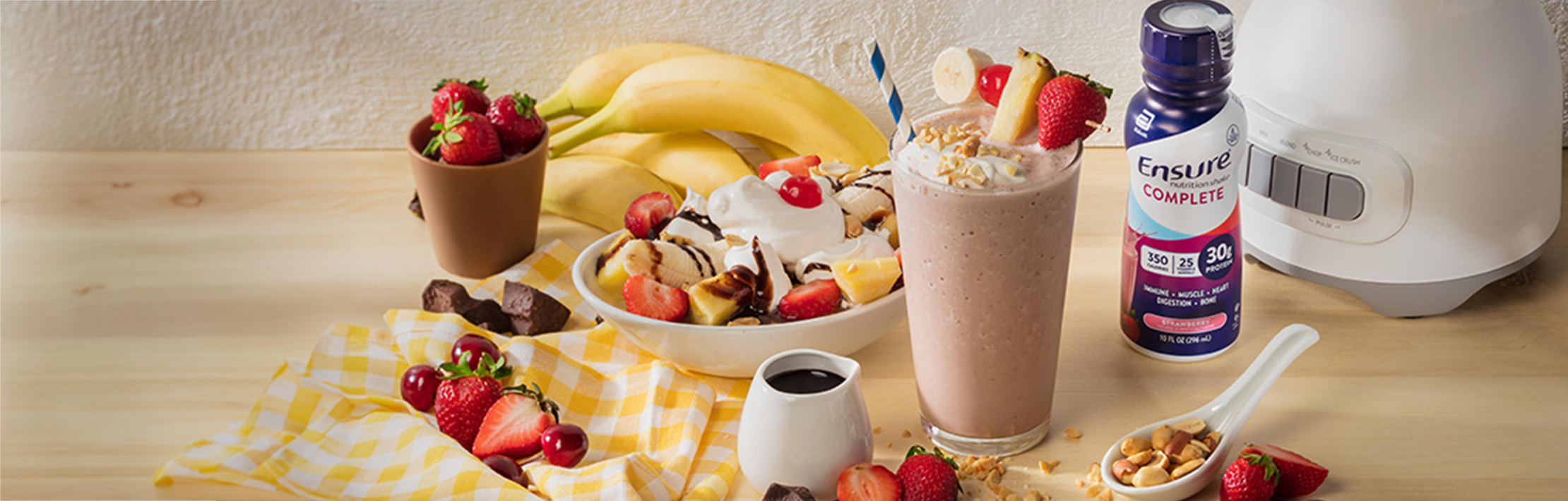 Ensure® COMPLETE Banana Split Smoothie Recipe | Ensure®
