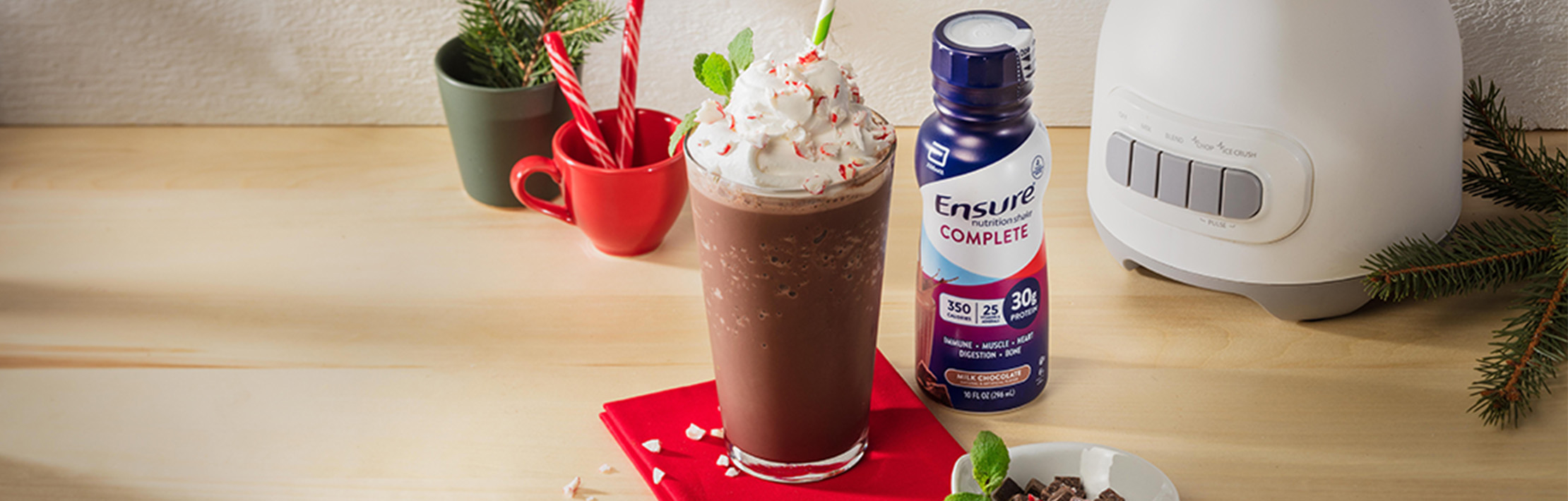 Ensure® COMPLETE Dark Chocolate Peppermint Recipe | Ensure®