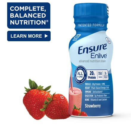 Ensure® Enlive Strawberry | HMB Supplement Product | Ensure®