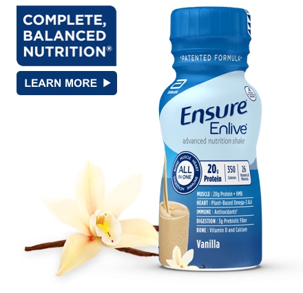 Ensure® Enlive | Vanilla Nutrition Shake with HMB for Muscle Health