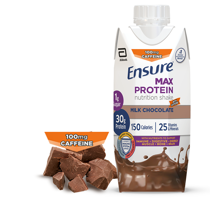 Ensure® Max Protein Caffeine Shake | Milk Chocolate with Caffeine