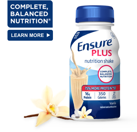 Ensure® Plus Vanilla Nutrition Drink | Weight Gain Protein Shakes